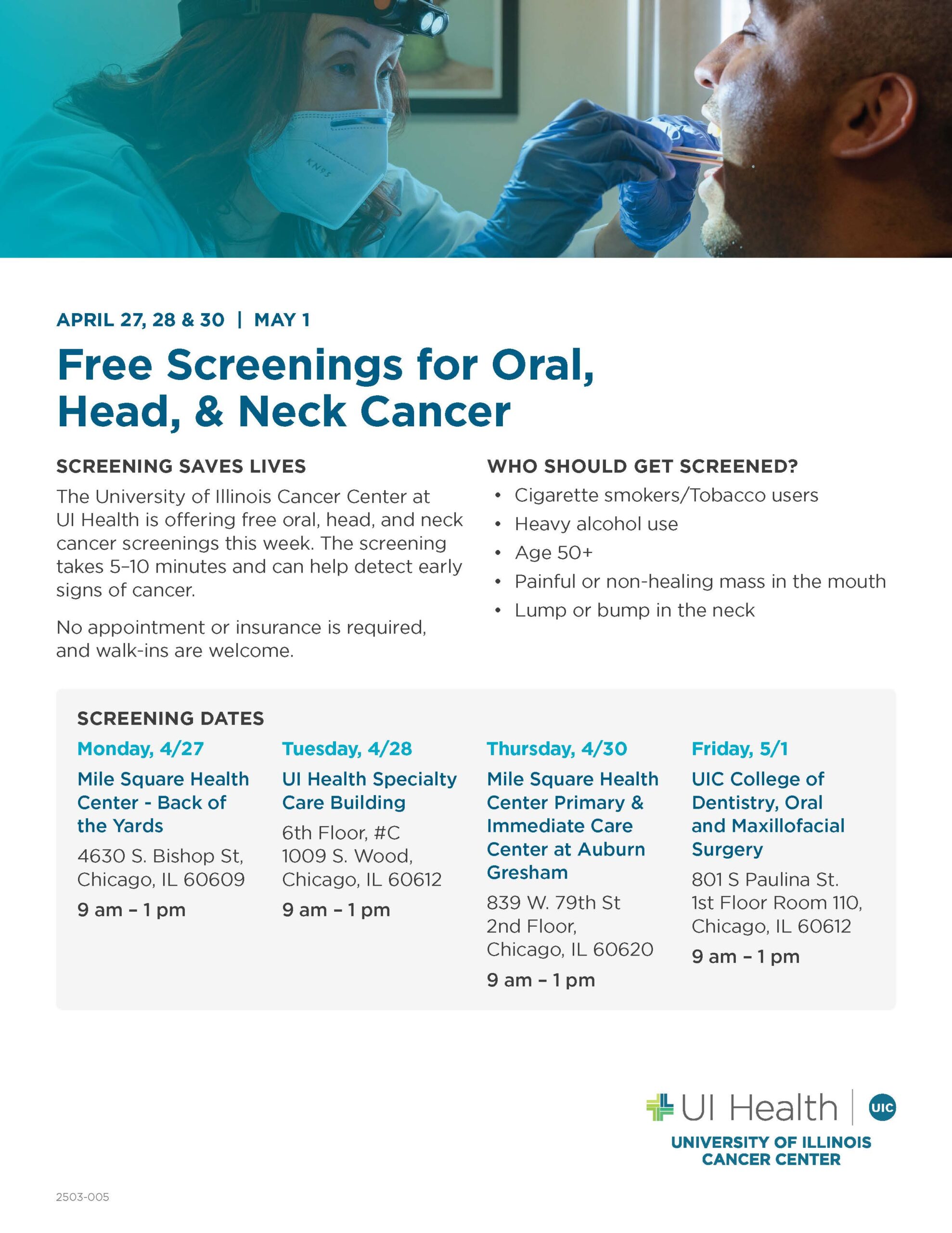 Free Screenings for Oral, Head, & Neck Cancer - Little Village Chamber ...
